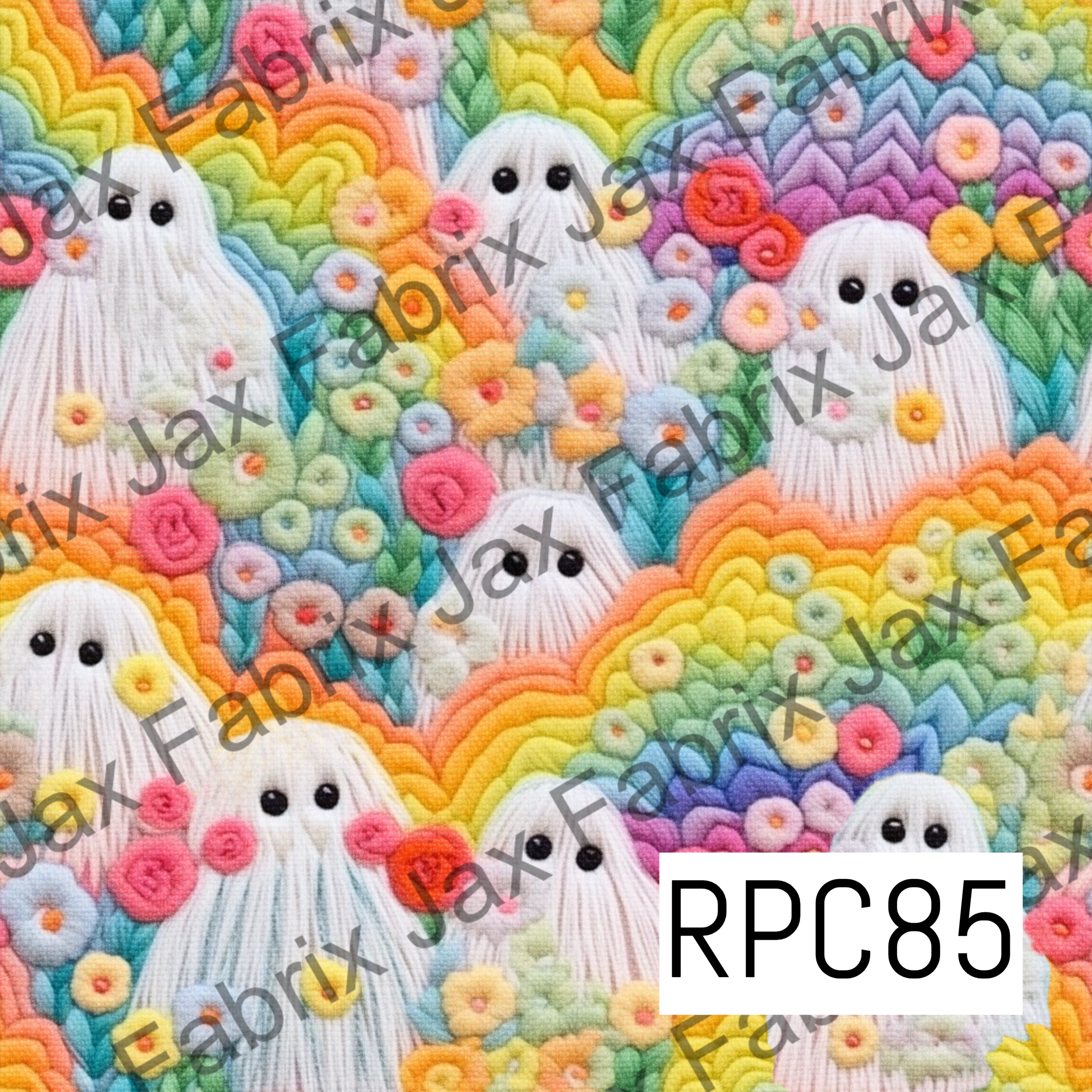 Floral Rainbow Ghosts Embroidery RPC85 – Jax Fabrix