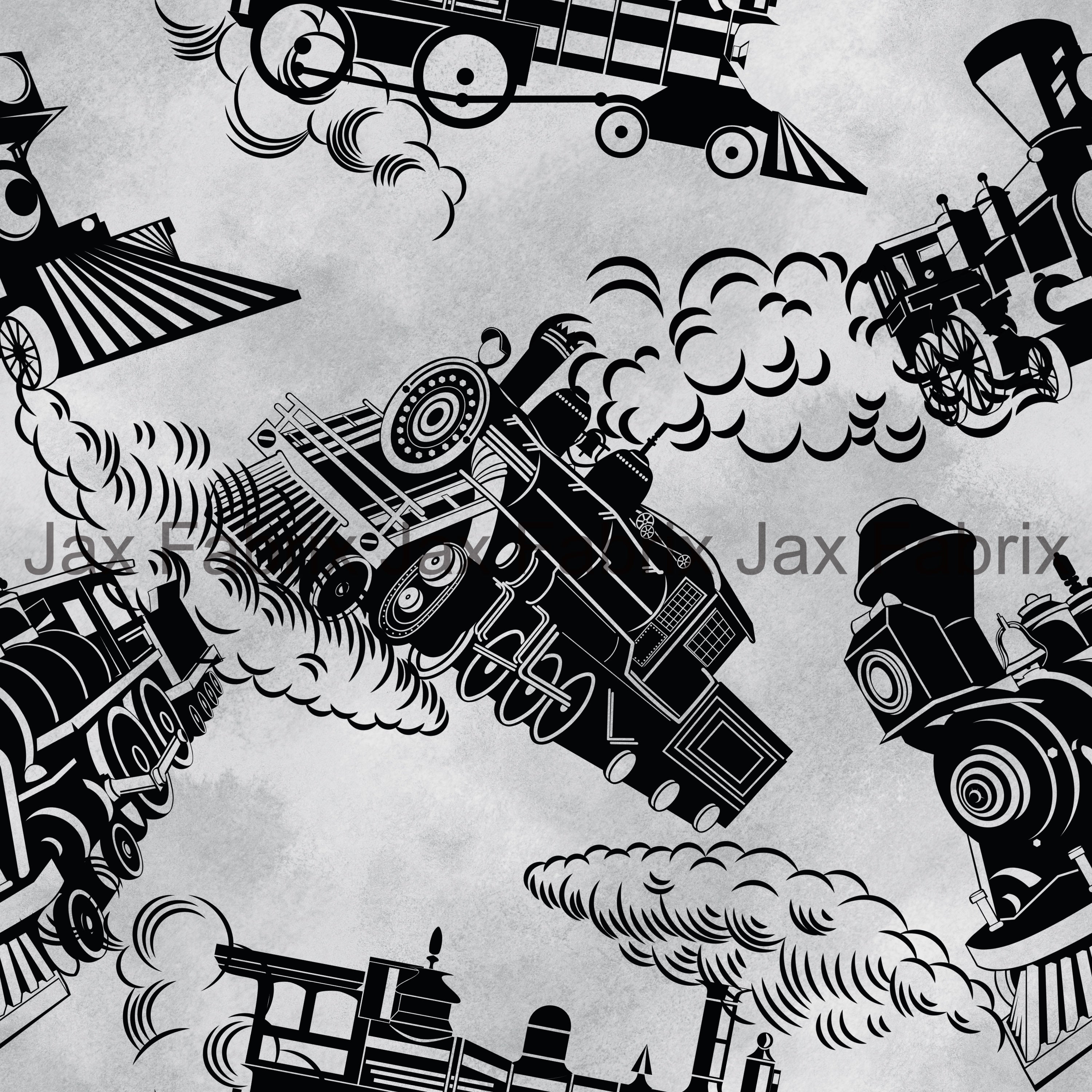 Trains Black And White SOD65 – Jax Fabrix