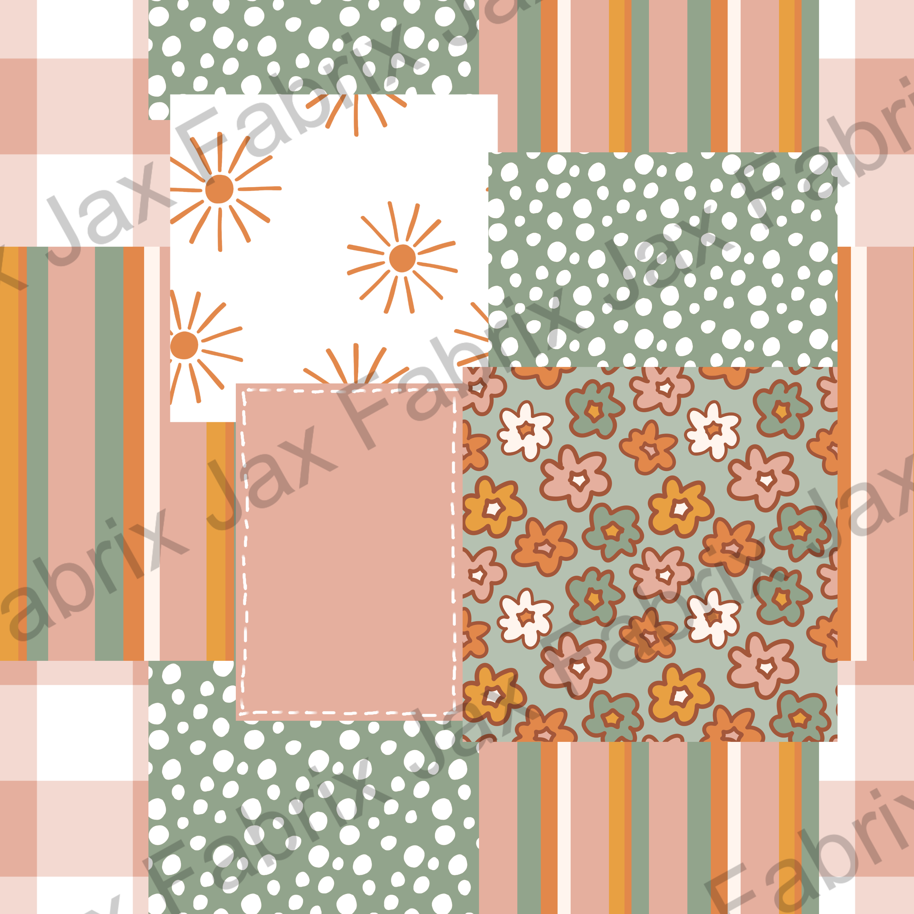 Green Patchwork EBD13 – Jax Fabrix