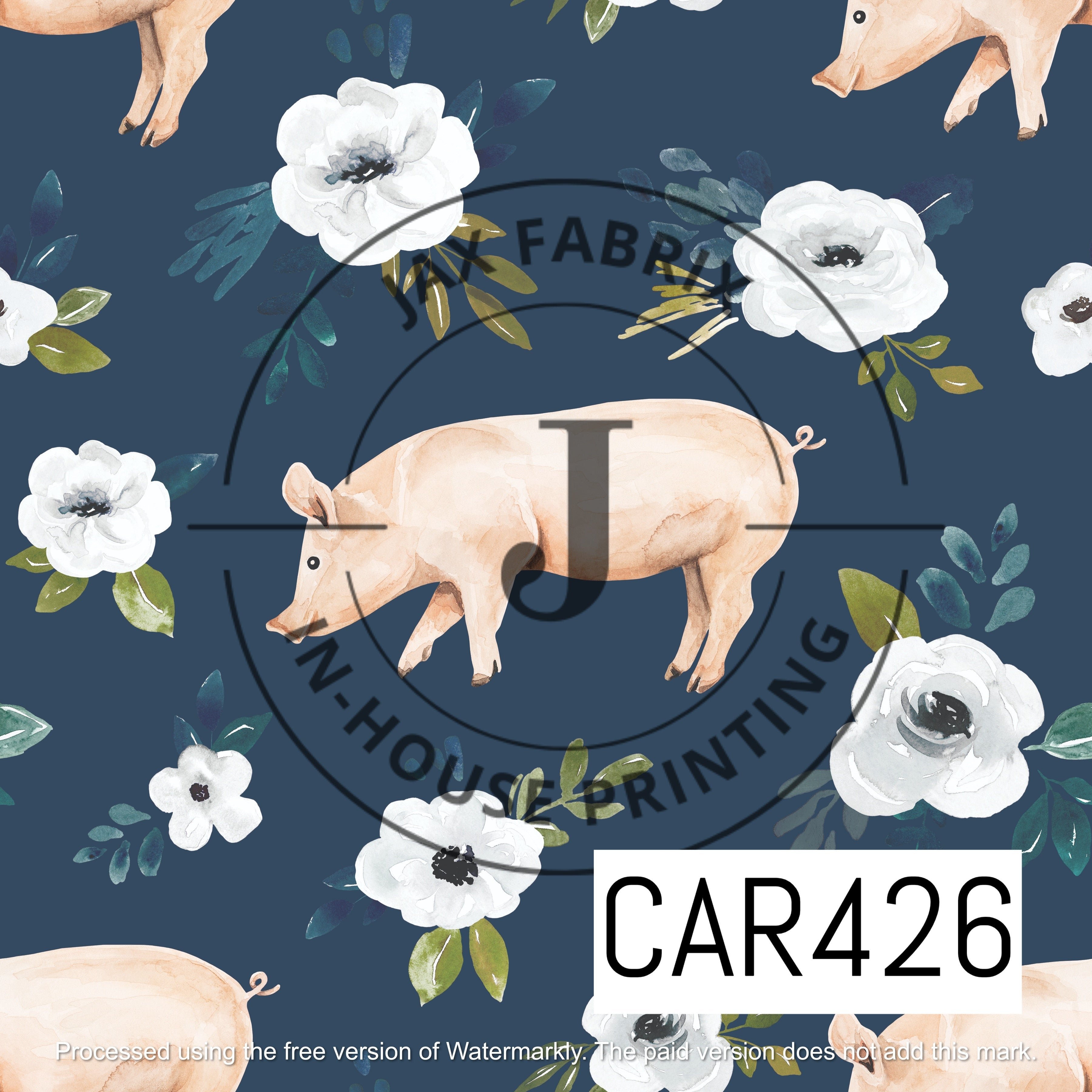 Avaleigh Pigs Navy CAR426 – Jax Fabrix