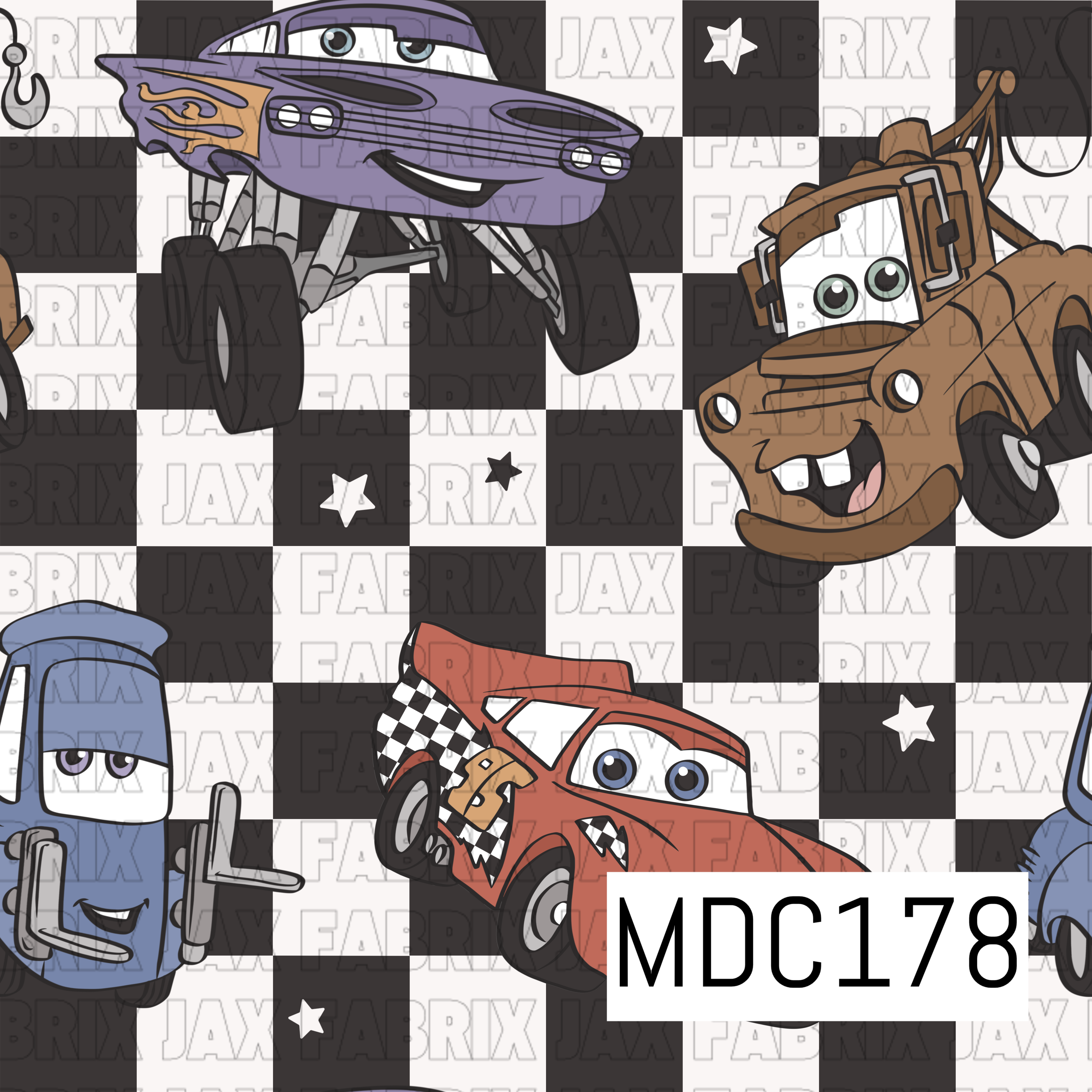 Checkered Cars MDC178 – Jax Fabrix