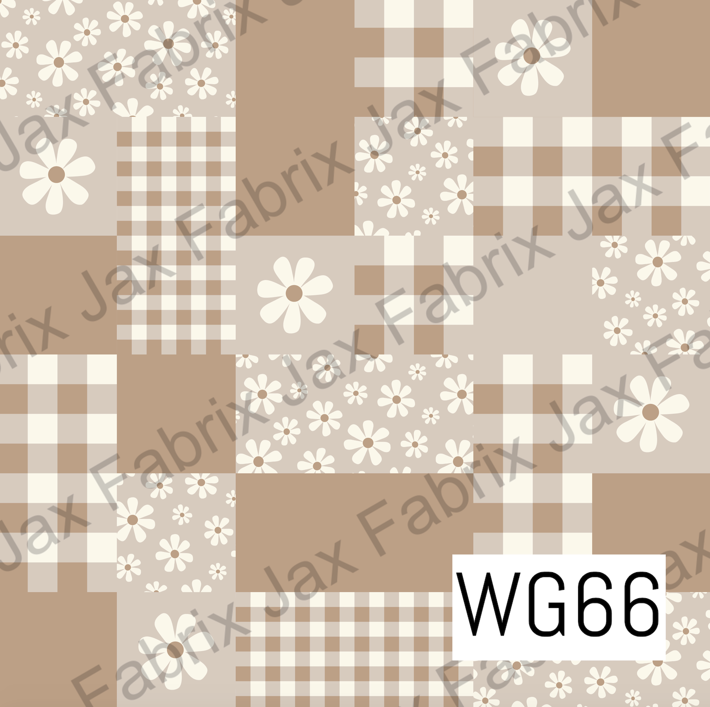 Beige Daisy Patchwork WG66 – Jax Fabrix