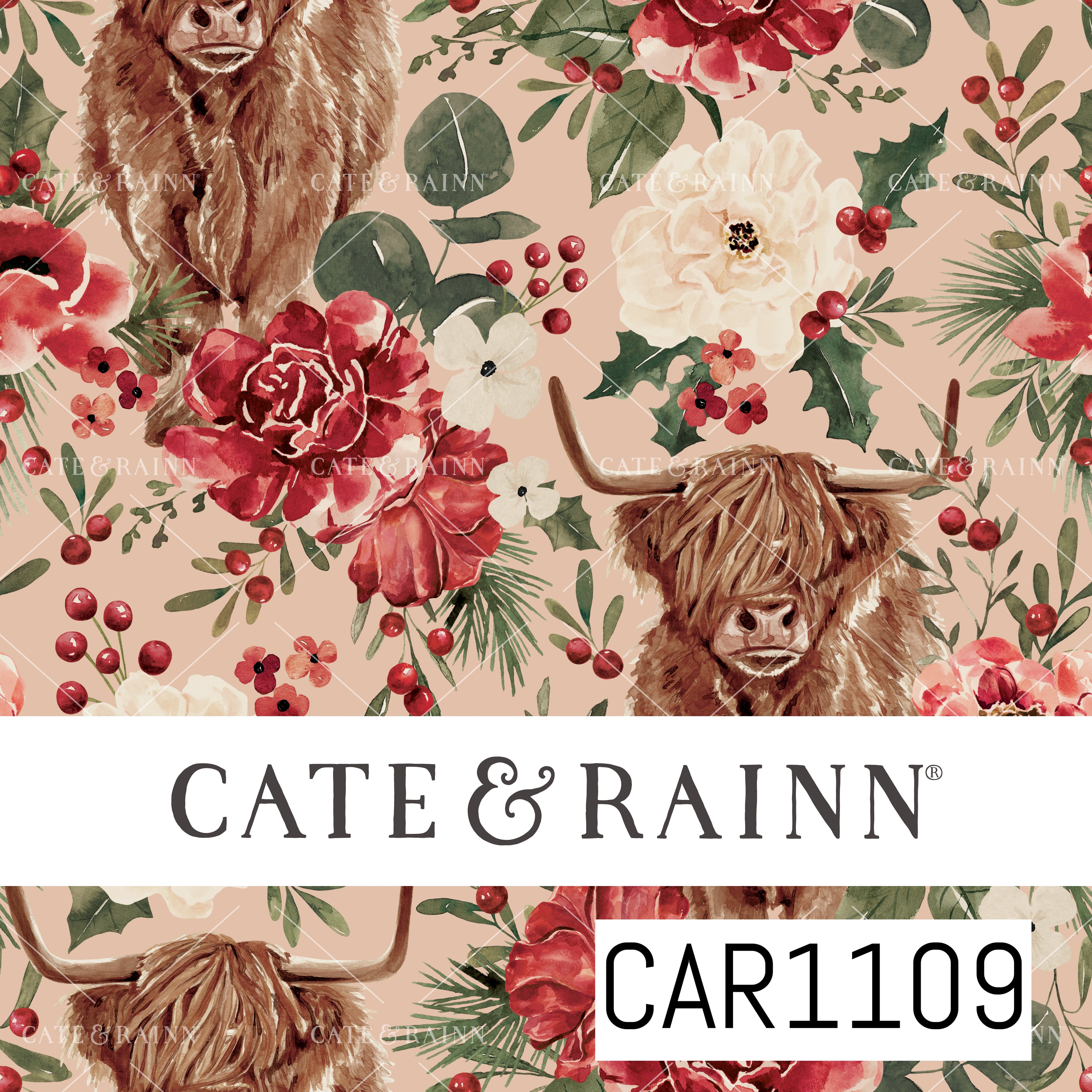 Briara and Pine Highland Cow Blush CAR1109 – Jax Fabrix