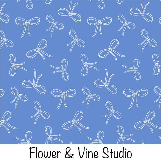 White Bows on Blue – Jax Fabrix