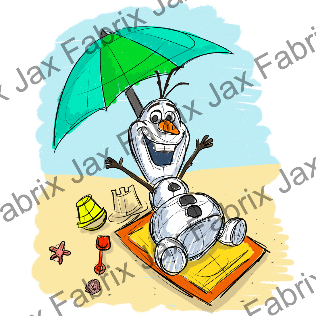Sketchy Summer Snowman PNG PD22 – Jax Fabrix
