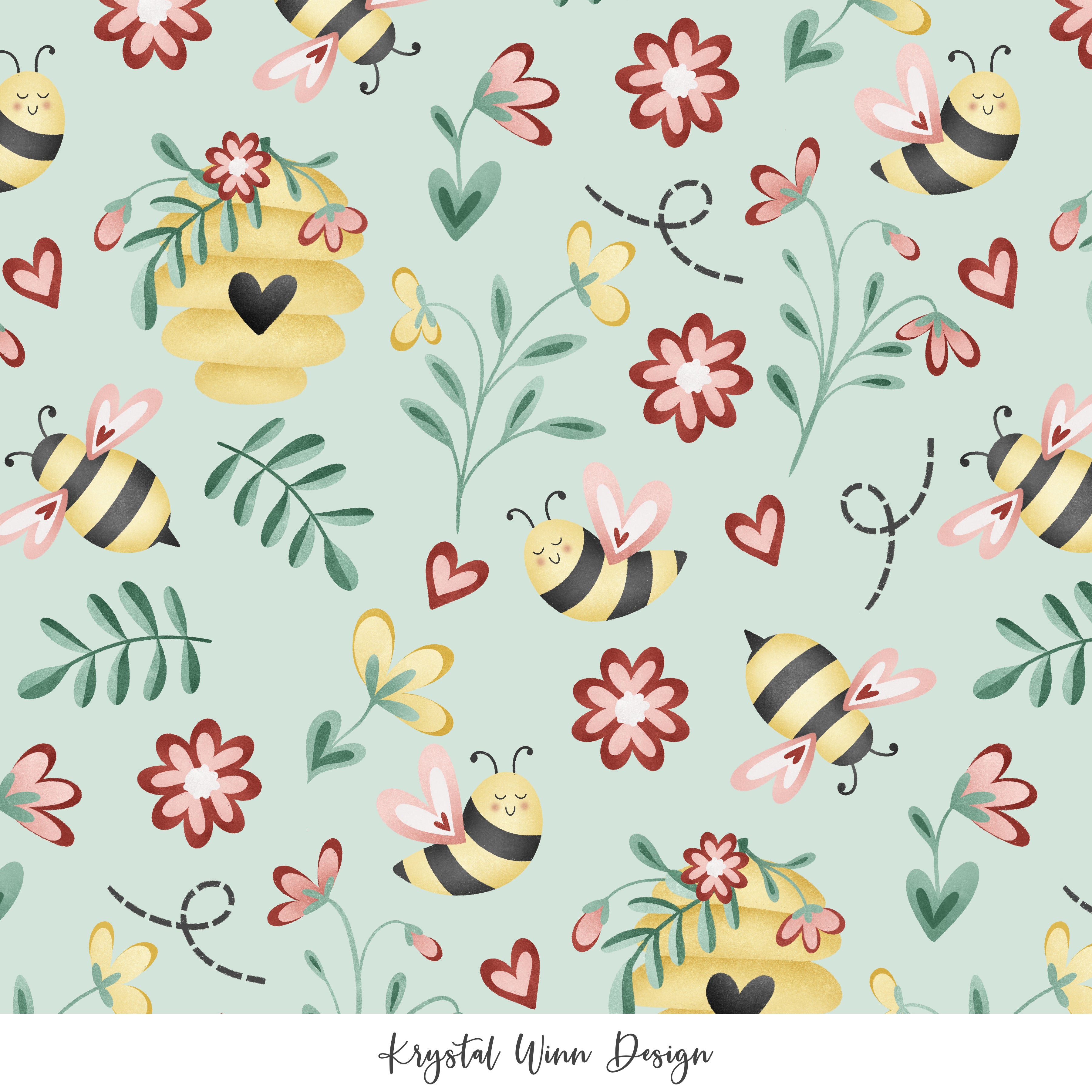 Bee Mine Light Mint KW317 – Jax Fabrix
