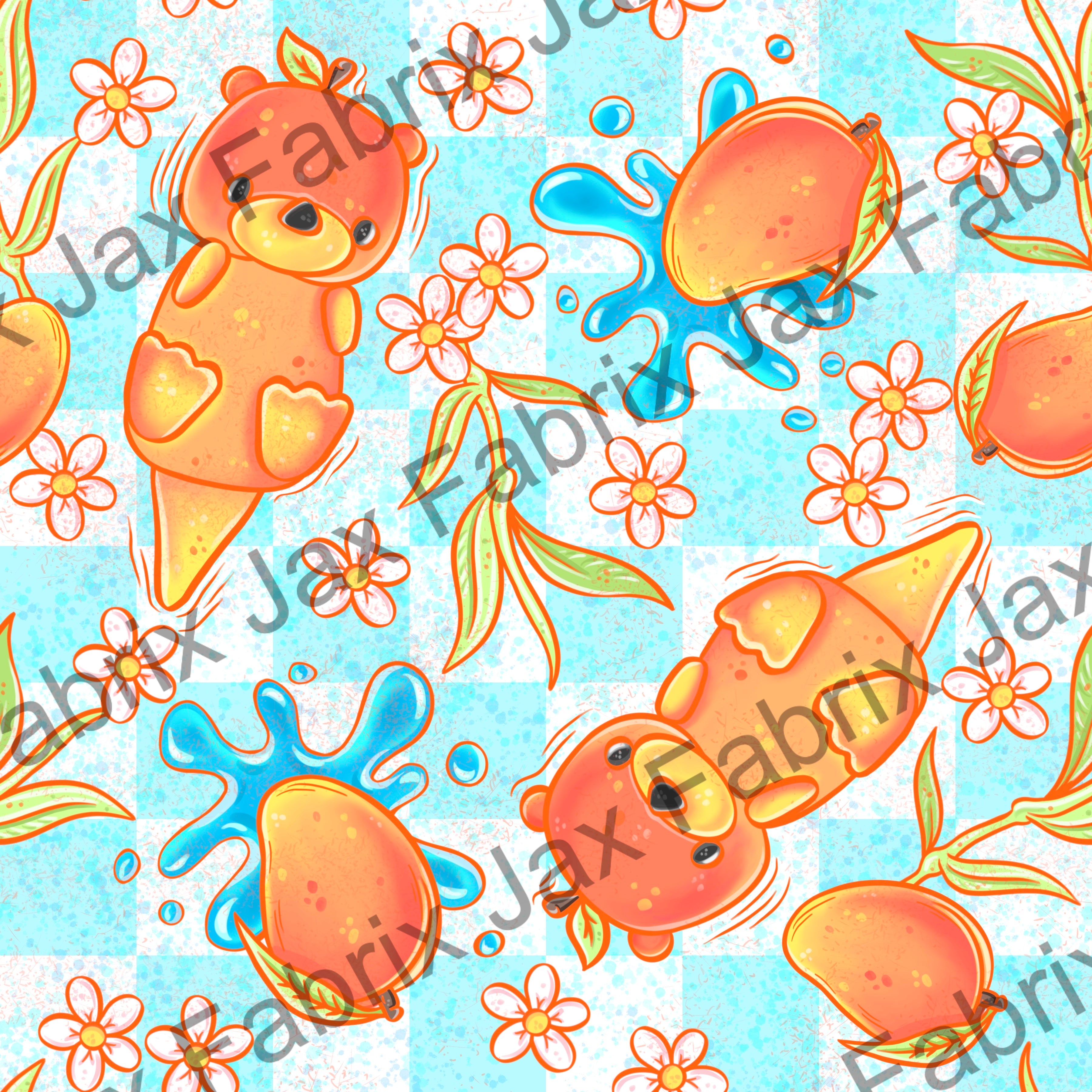 Mango Otter Flower AWM156 – Jax Fabrix