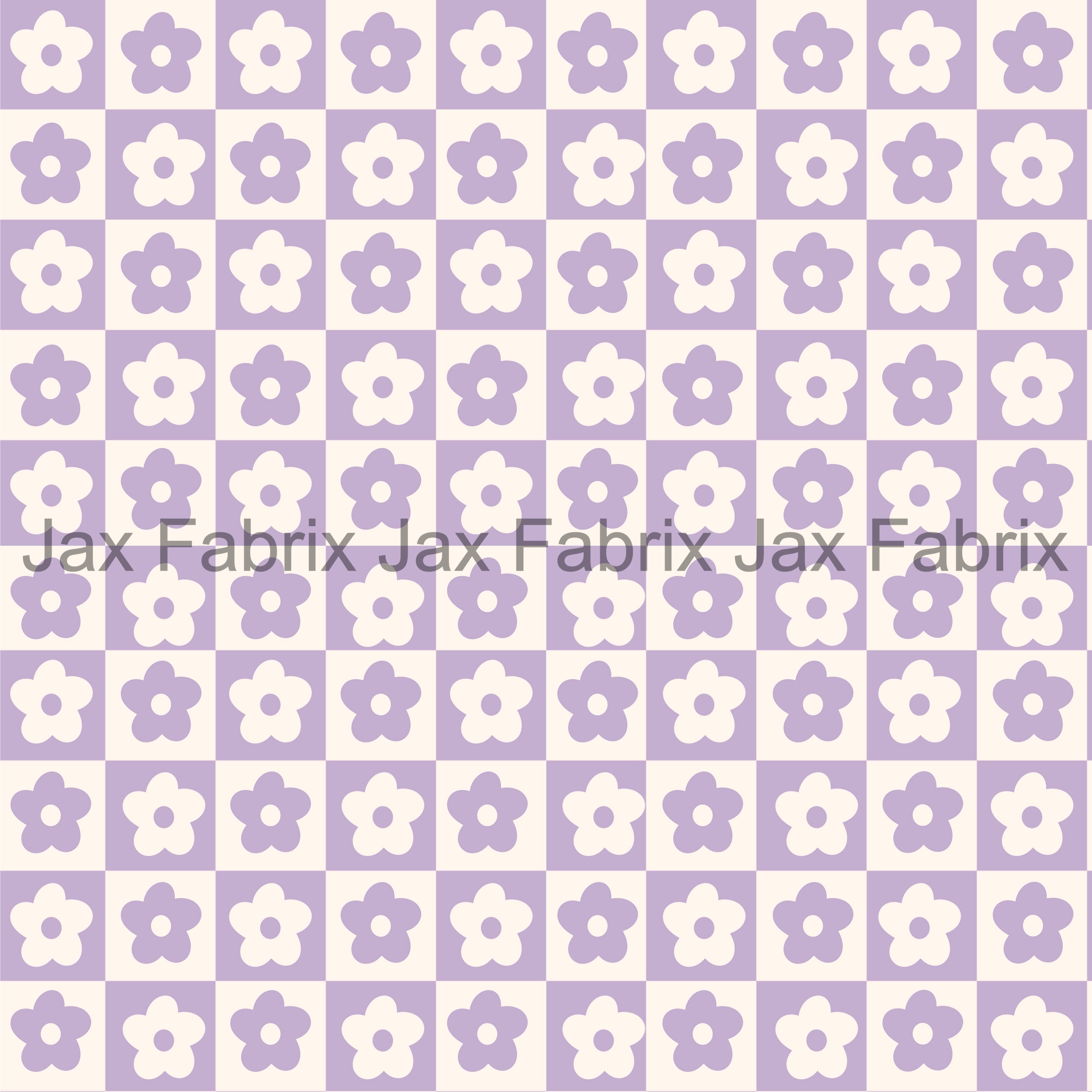 Muted Purple Checkered Flower LD110 – Jax Fabrix